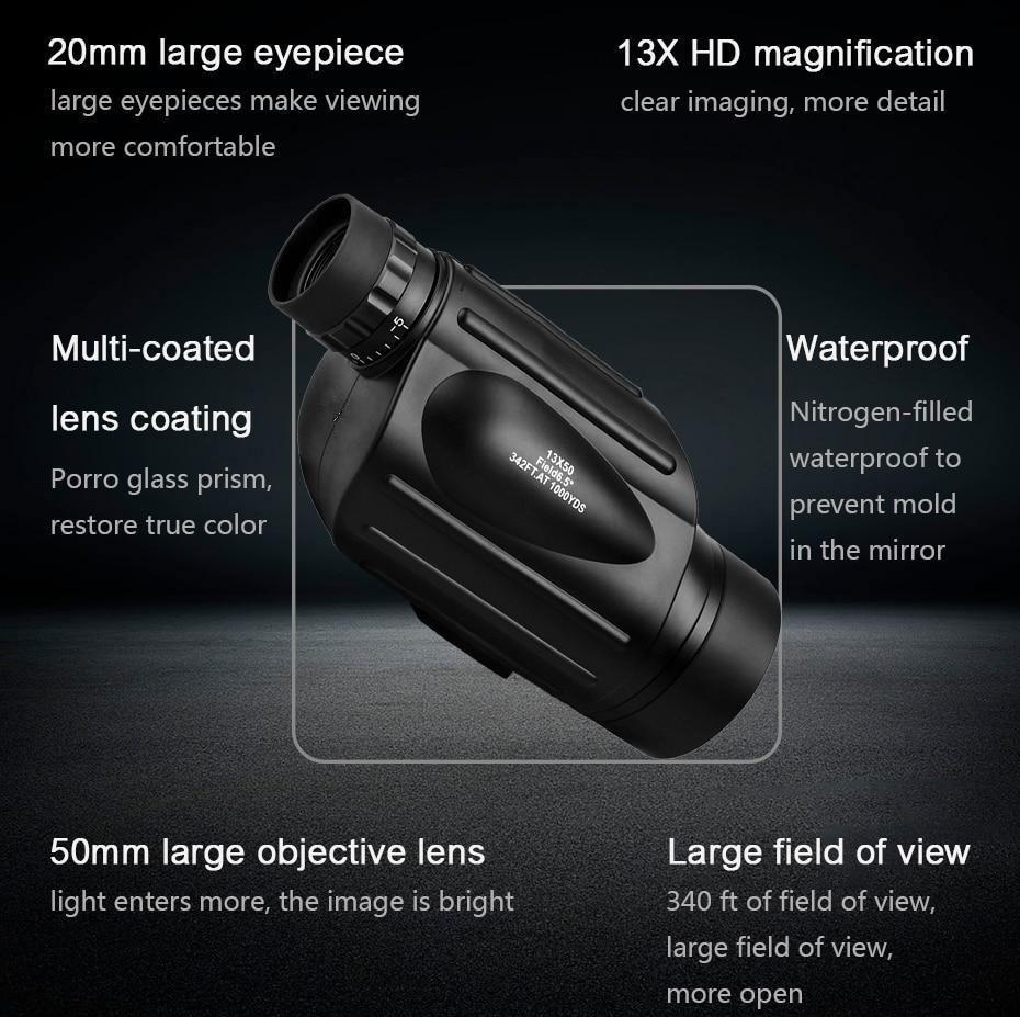 13x50 Zoom Waterproof Monocular – Albenth Optics